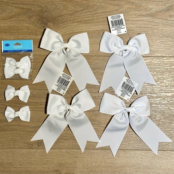 Accessories | Sale425 Lot Of 8 Pure White Hair Bows | Poshmark